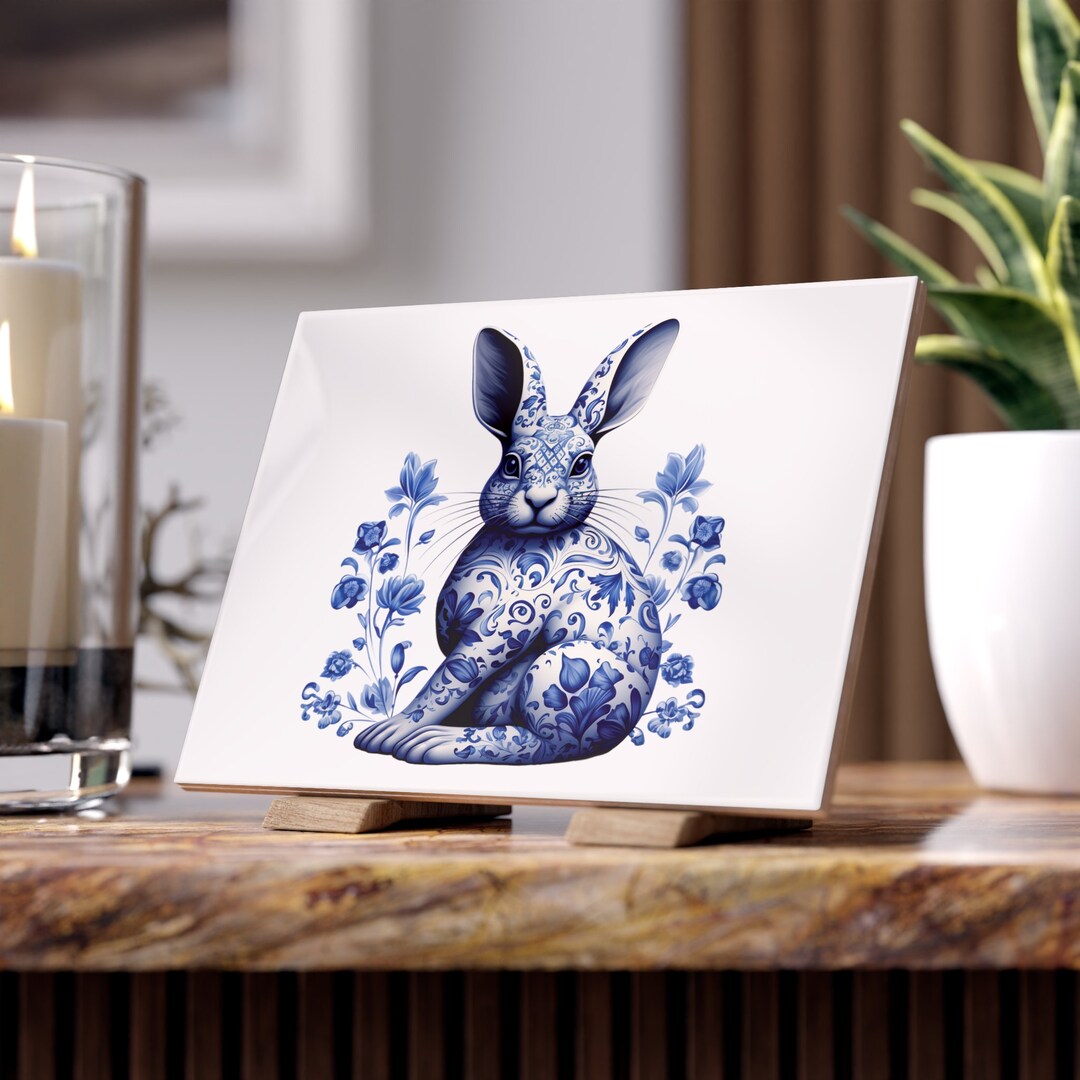 Rabbit, Bunny, Ceramic Tile, 6 X 8, Delft Blue, Delft Blue Tile, Tile ...