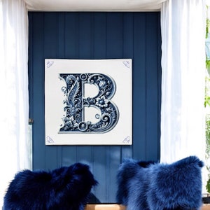 Alphabet, Initial B, Alphabet Tile, Tile, Delft Blue, Kitchen Tile ...