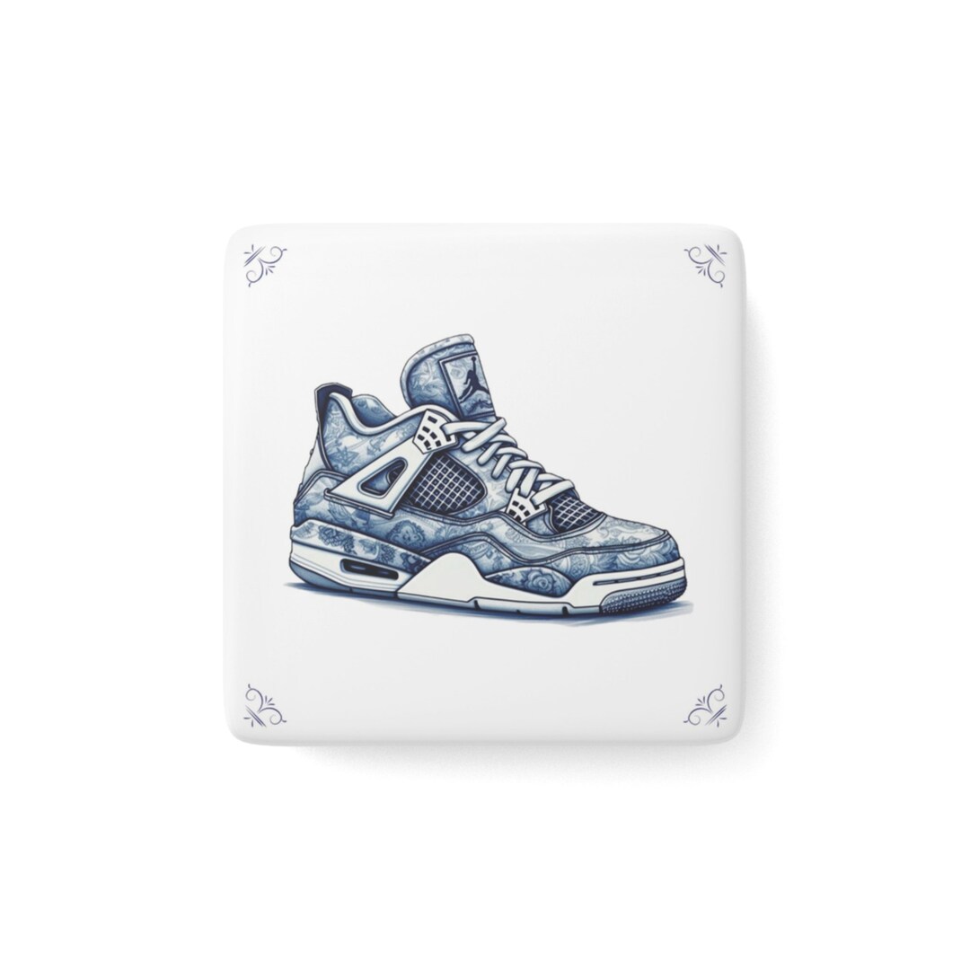 Jordan, Porcelain Magnet, Square, Fridge Magnet, Delft Blue, Tile, Blue ...