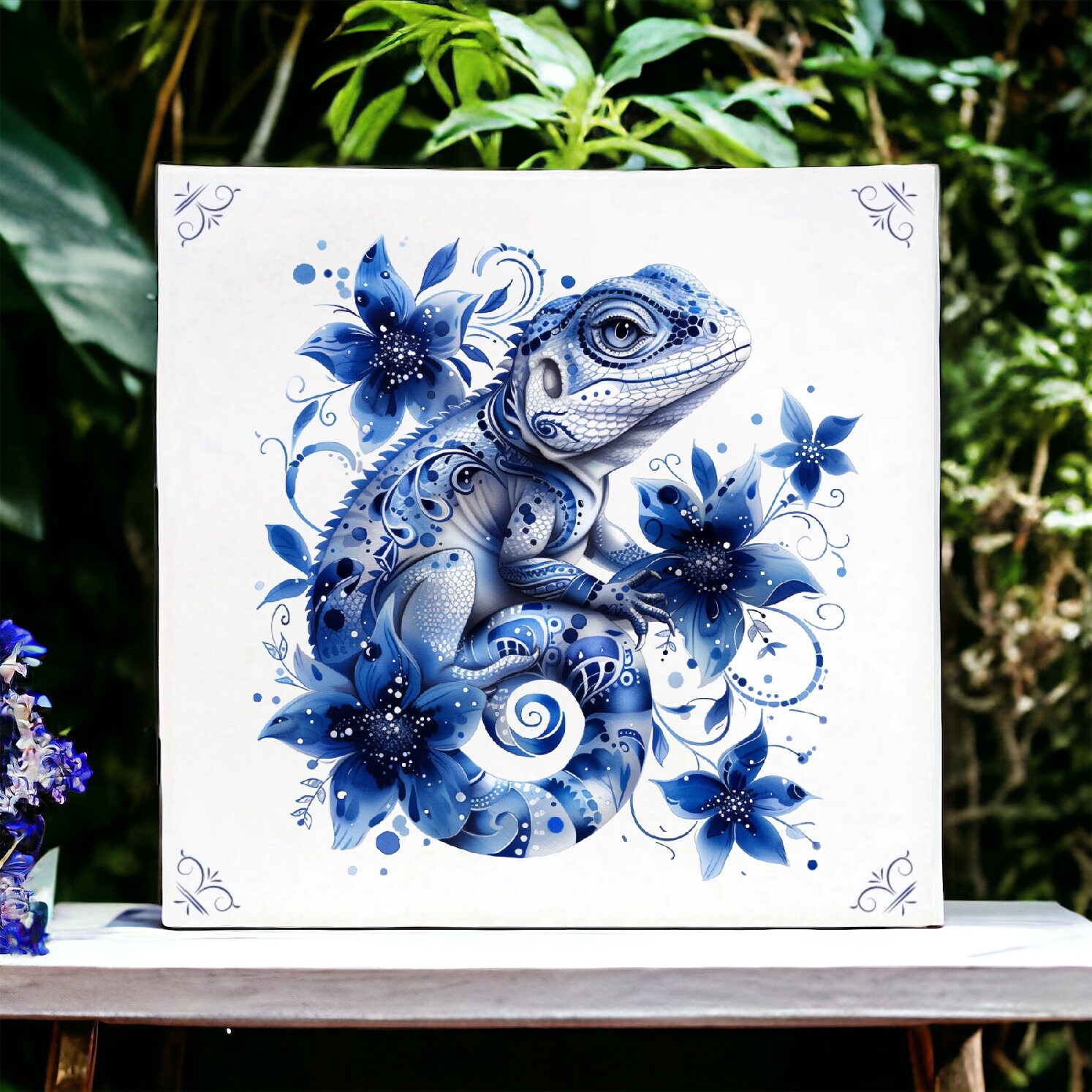Delft Blue Gekko, Delft Blue, Tile, Delft Blue Tiles, Animal Tile ...