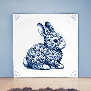 Bunny, Tile, Delft Blue, Delft Blue Tile, Royal Blue, Kitchen Tile ...