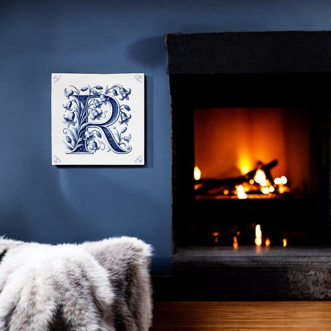 Alphabet, Initial R, Alphabet Tile, Tile, Delft Blue, Kitchen Tile ...