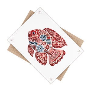 Fish, Ceramic Tile, 6" X 8", Delft Red Tile, Delft Blue, Tropical Fish ...