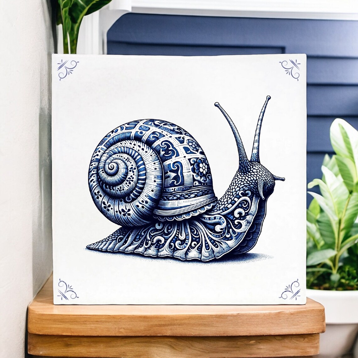 Snail, Snail, Delft Blue, Delft Blue, Tile, Snails, Garden, Gift for ...