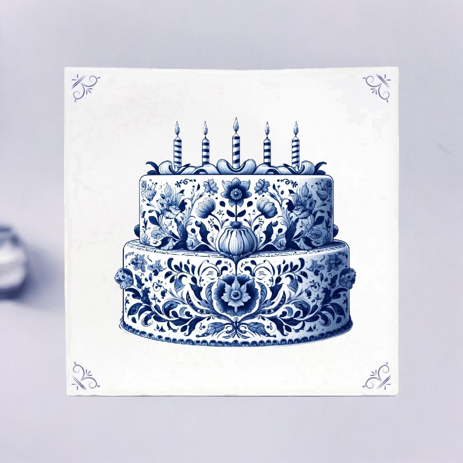 Birthday Cake, Tile, Delft Blue, Kitchen Tile, Bathroom Tile, Wall Art ...