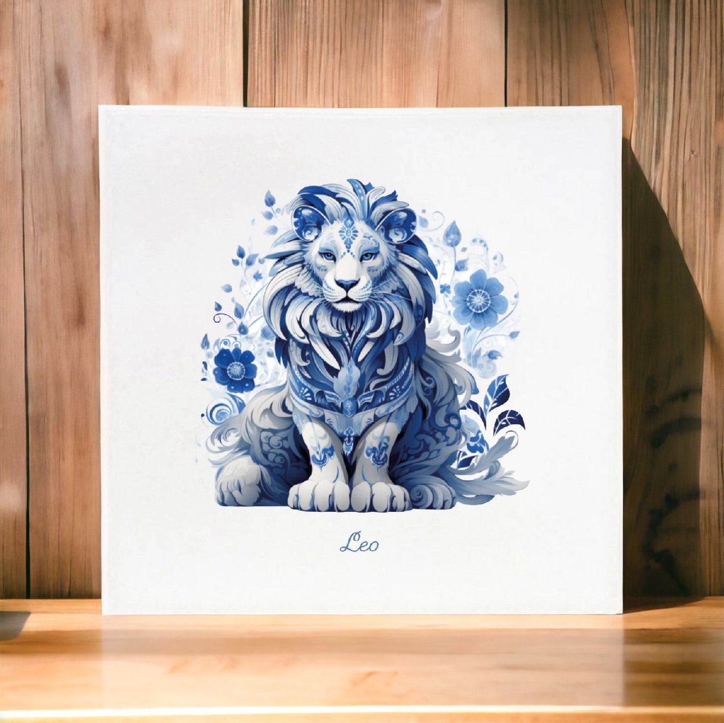 Leo, Delft Blue, Delft Blue Tile, Zodiac, Tile, Zodiac Gift, Astrology ...