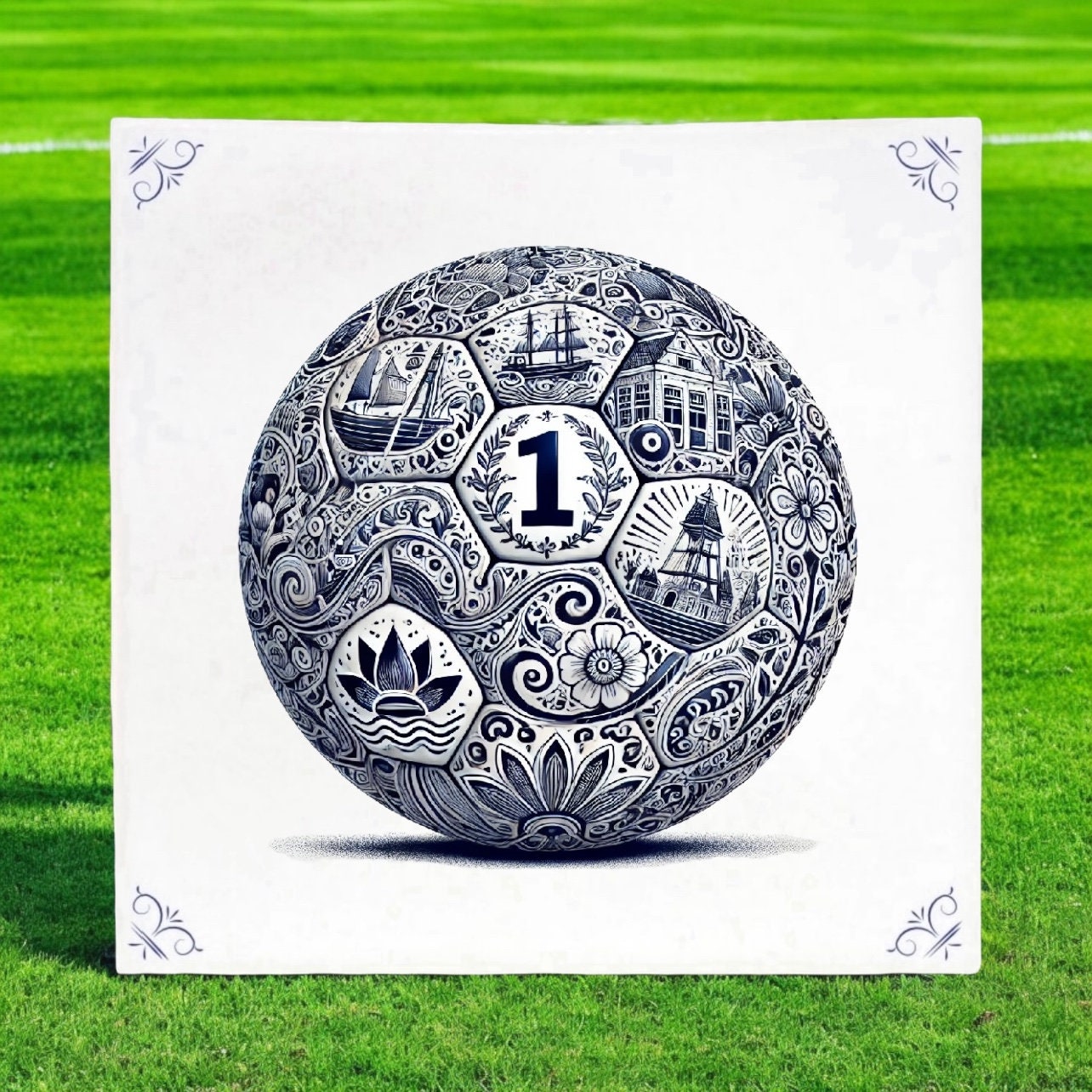 Football, Tile, Delft Blue, Delft Blue Tile, Kitchen Tile, Bathroom ...