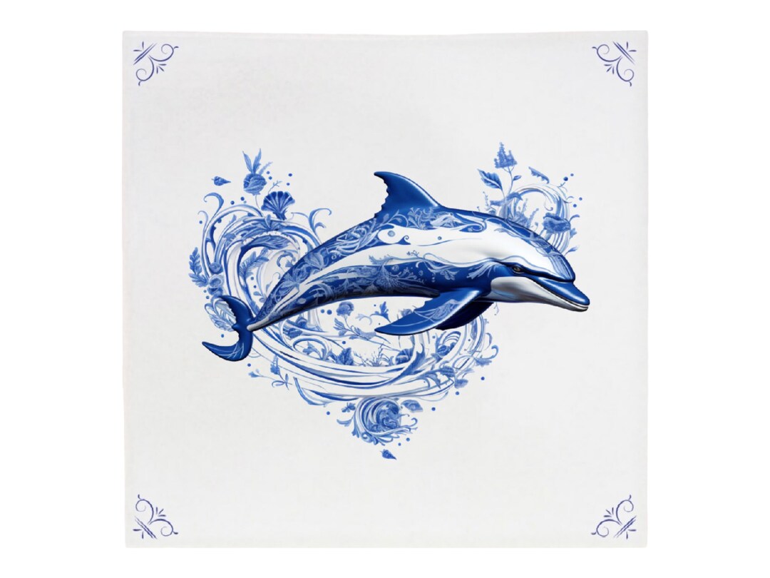 Delft Blue, Delft Blue Tile Ceramic, Delft Blue Dolphin, Dolphin Tile ...