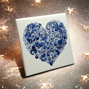 Heart, Heart Tile, Delft Blue, Valentine, Valentines Day, Valentine ...
