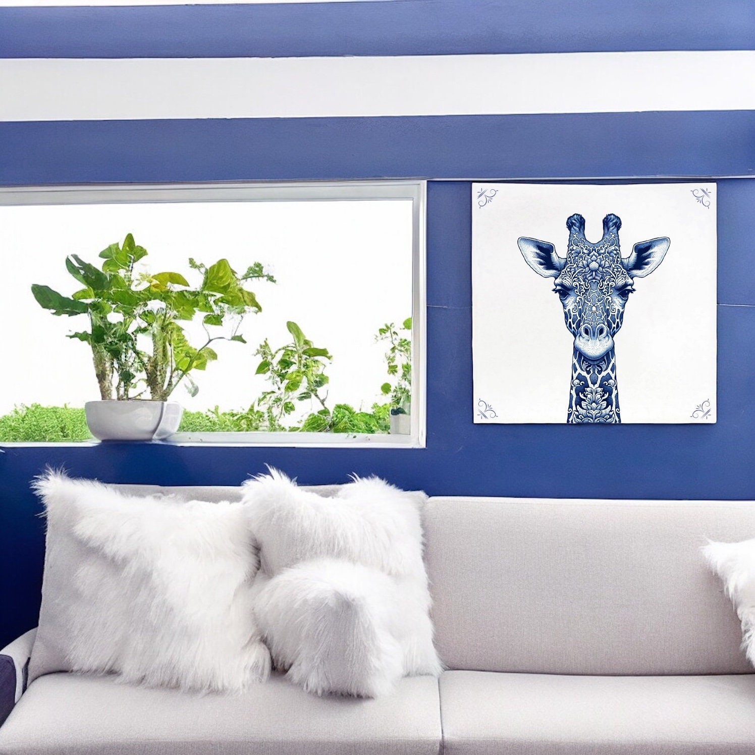 Giraffe, Tile, Delft Blue, Kitchen Tile, Bathroom Tile, Wall Art ...