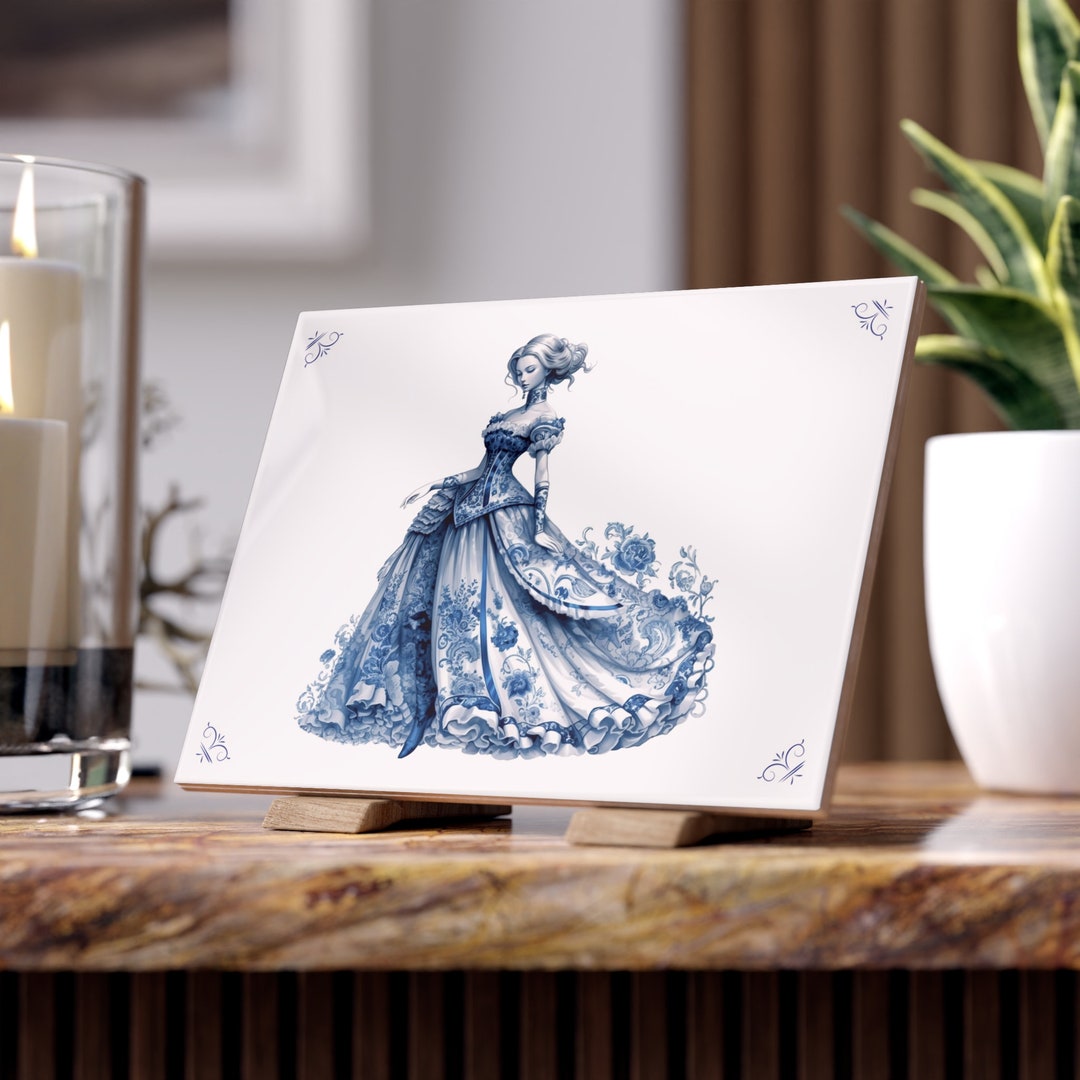Princess Ceramic Tile, 6" X 8",delft Blue, Delft Blue Tile, Tile ...