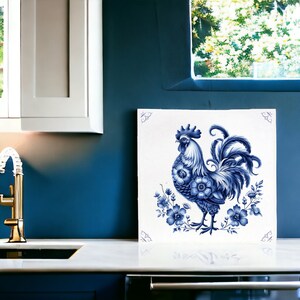 Delft Blue Rooster, Delft Blue Tile, Tile, Delft Blue Tiles, Animal ...