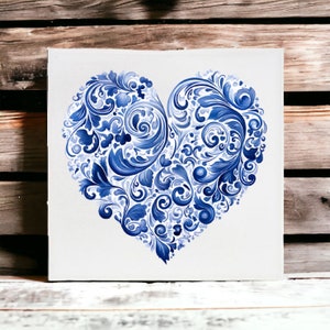 Heart, Heart Tile, Delft Blue, Valentine, Valentines Day, Valentine ...