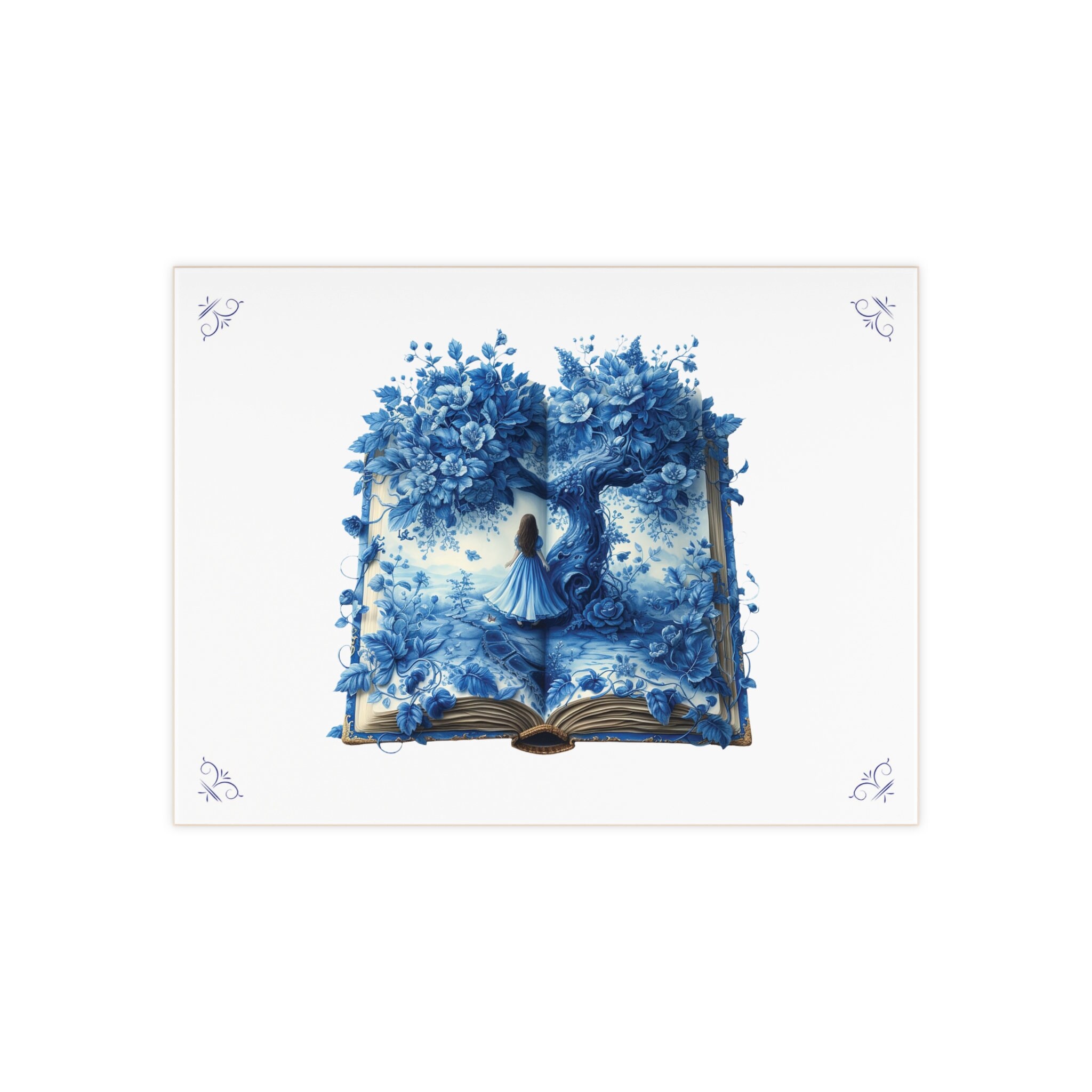 Book, Ceramic Tile, 6" X 8", Delft Blue Tile, Tile - Etsy