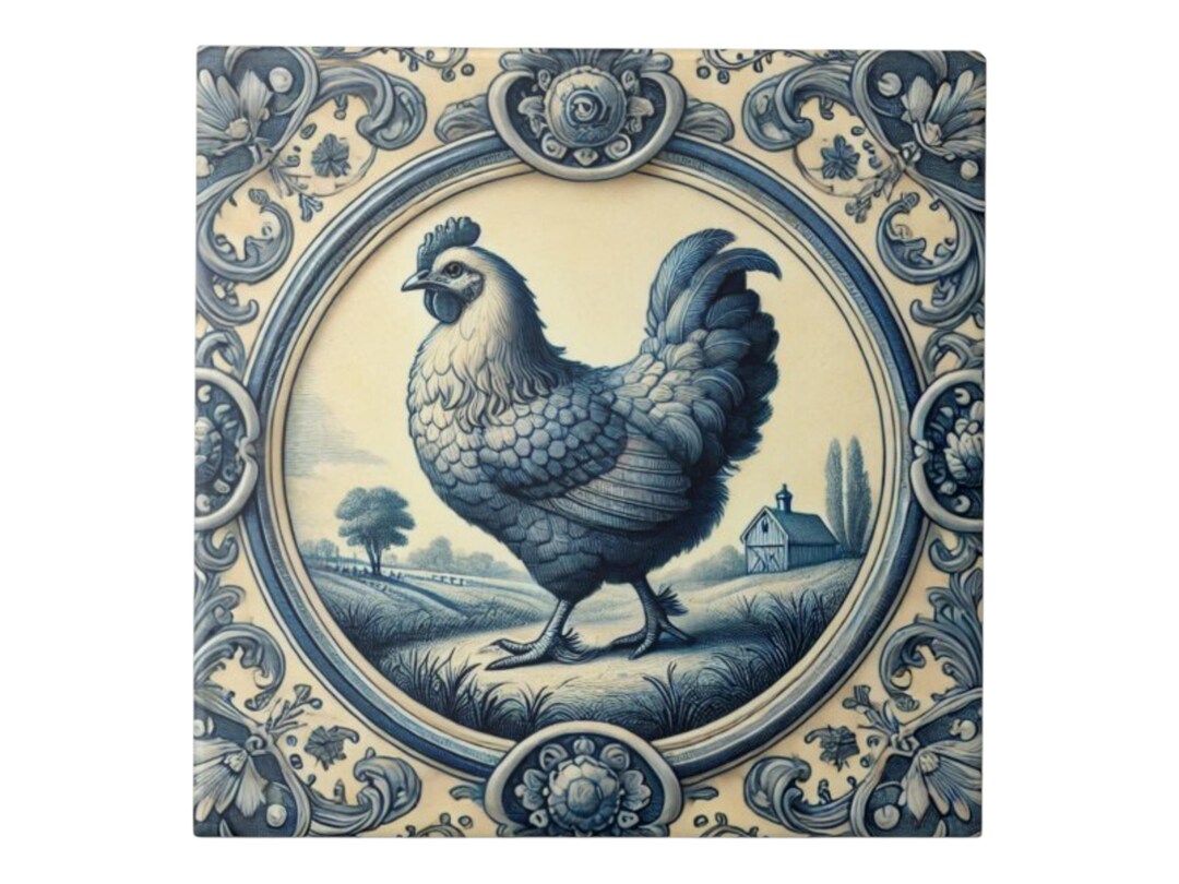 Chicken, Ceramic Tile, Delft Blue, Kitchen Tile, Bathroom Tile, Kitchen ...