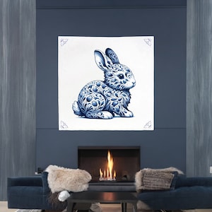 Bunny, Tile, Delft Blue, Delft Blue Tile, Royal Blue, Kitchen Tile ...