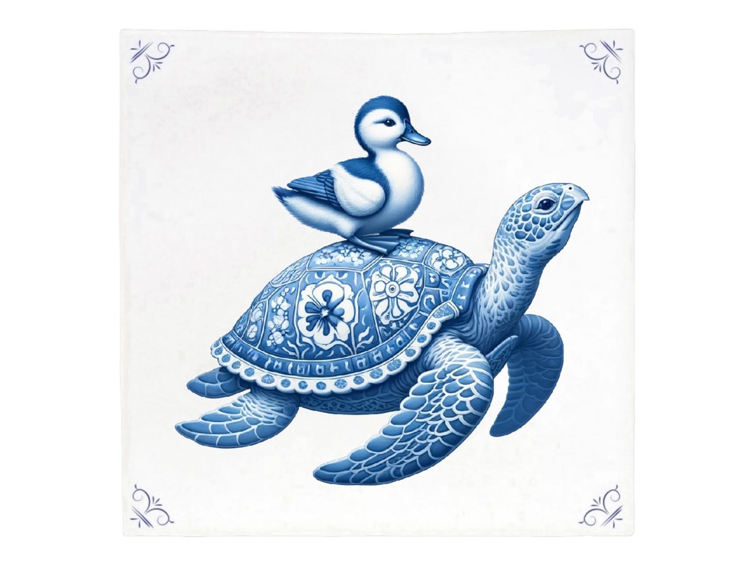 Turtle, Baby Duck, Tile, Delft Blue, Duck, Kitchen Tile, Bathroom Tile ...