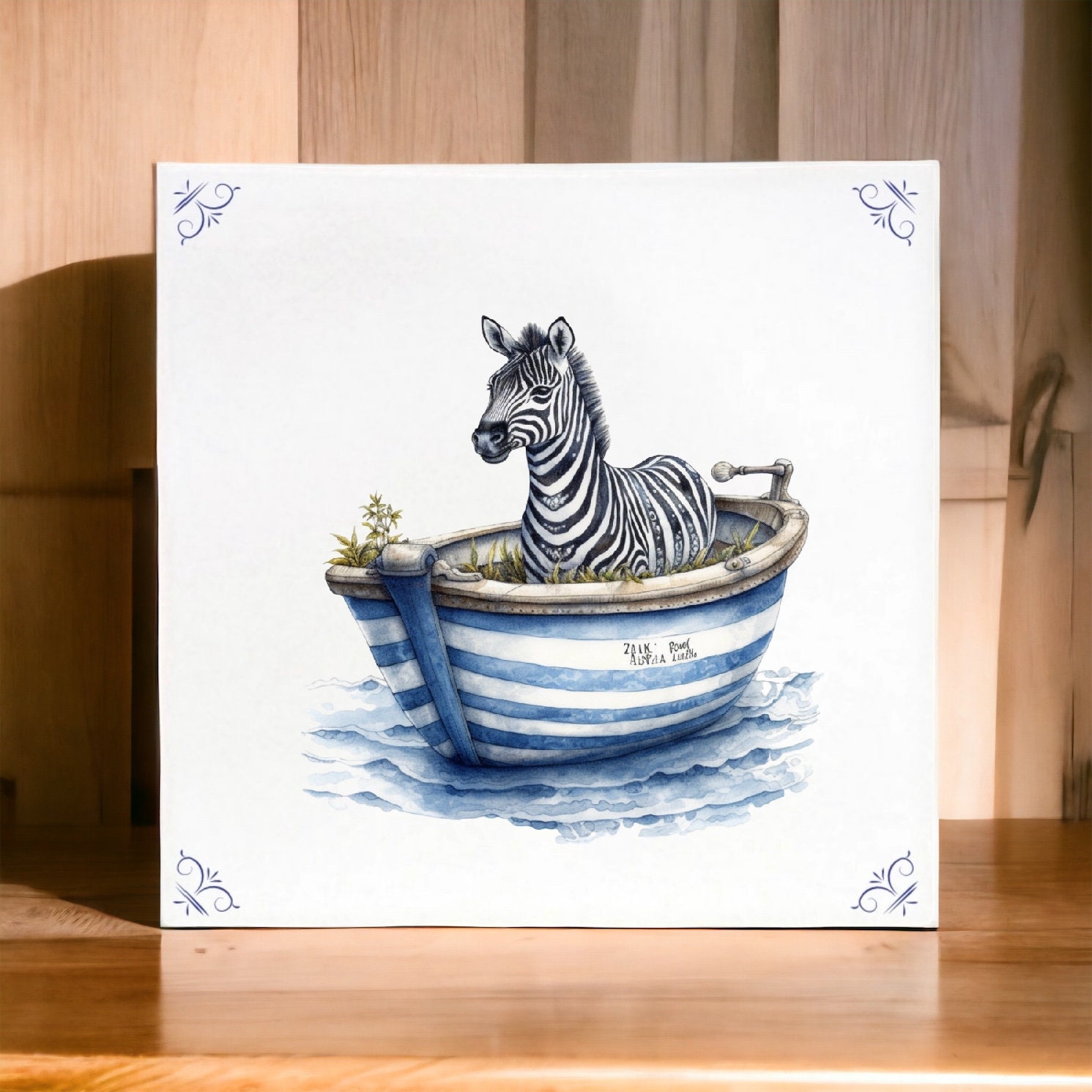 Delft Blue, Delft Blue Ceramic Tile, Delft Blue Zebra, Zebra, Zebra ...
