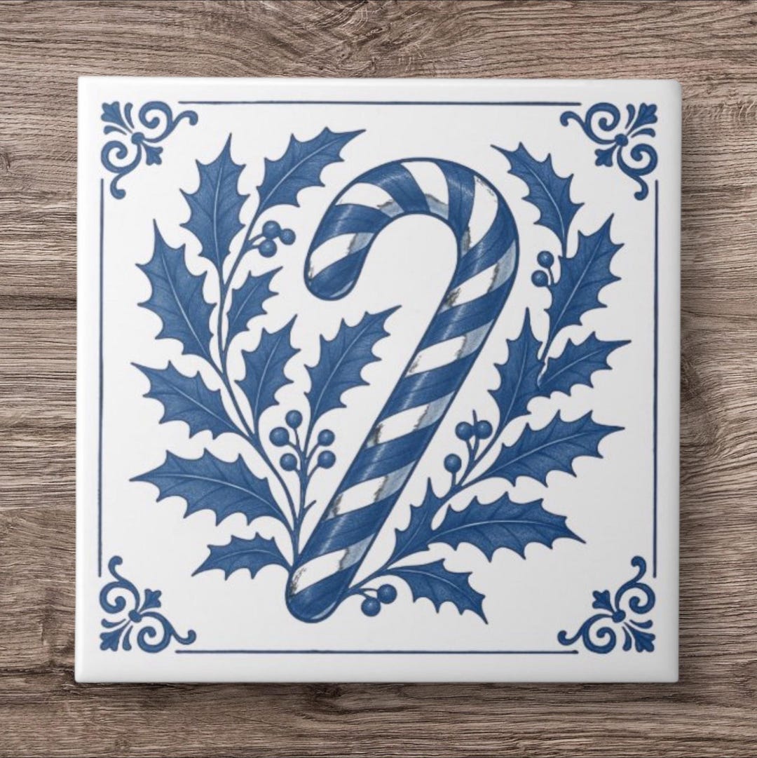 Candy Cane, Tile, Delft Blue, Delft Blue Tile, Kitchen Tile, Bathroom ...