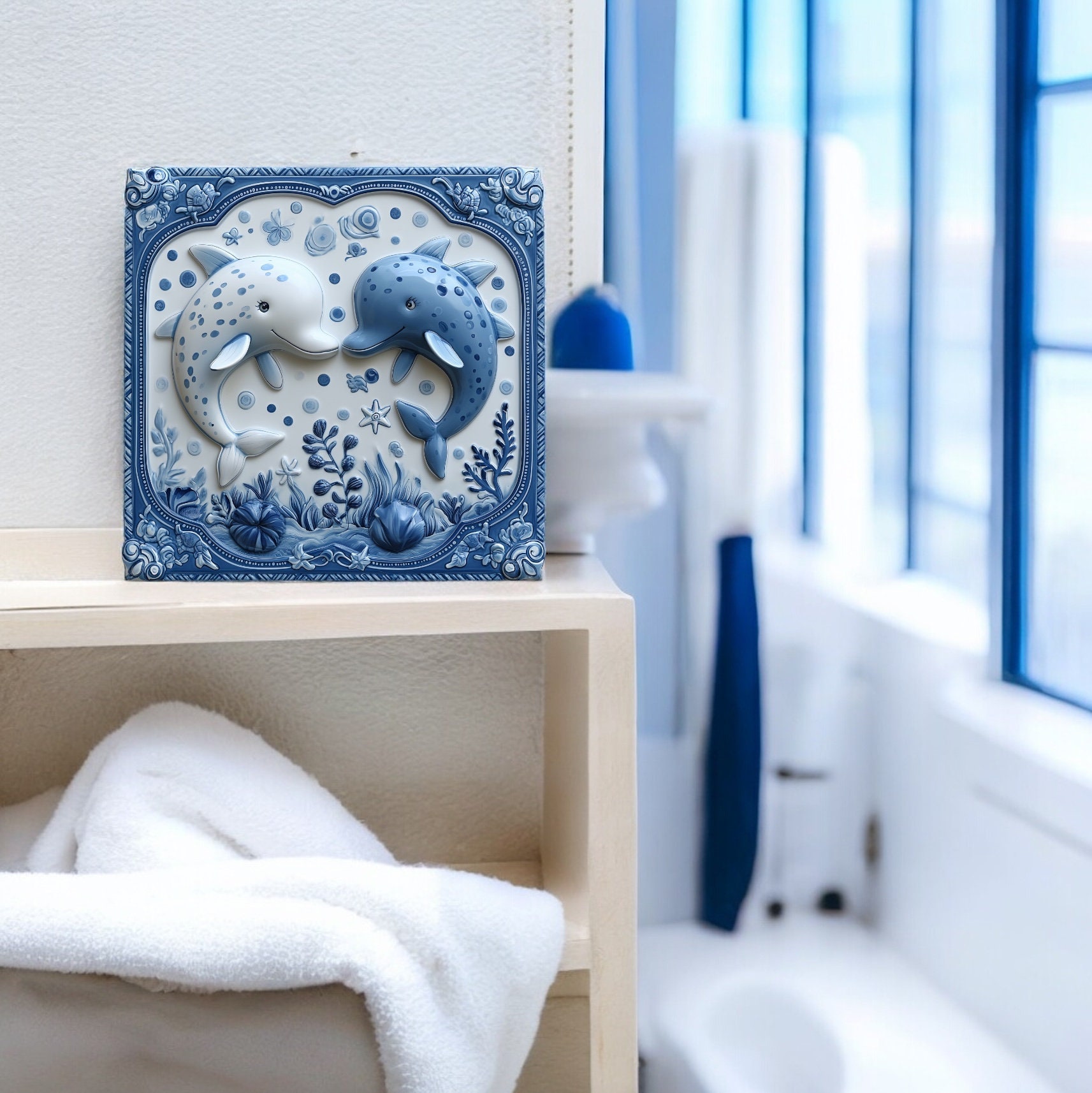 Dolphin, Delft Blue, Delft Blue, Delft Blue Tile, Tile, Dolphins ...