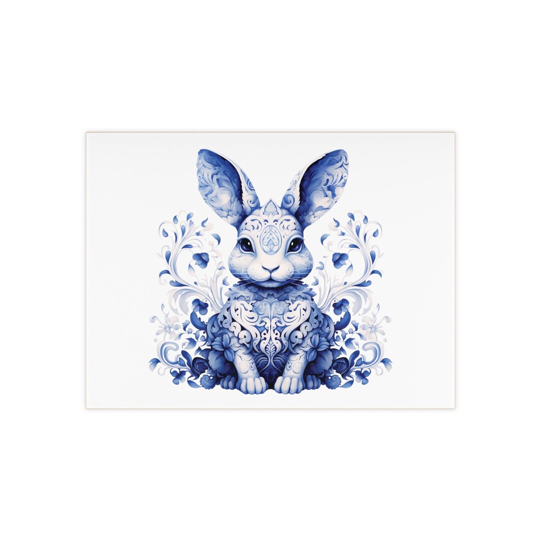 Rabbit, Bunny, Ceramic Tile, 6" X 8", Delft Blue, Delft Blue Tile, Tile ...