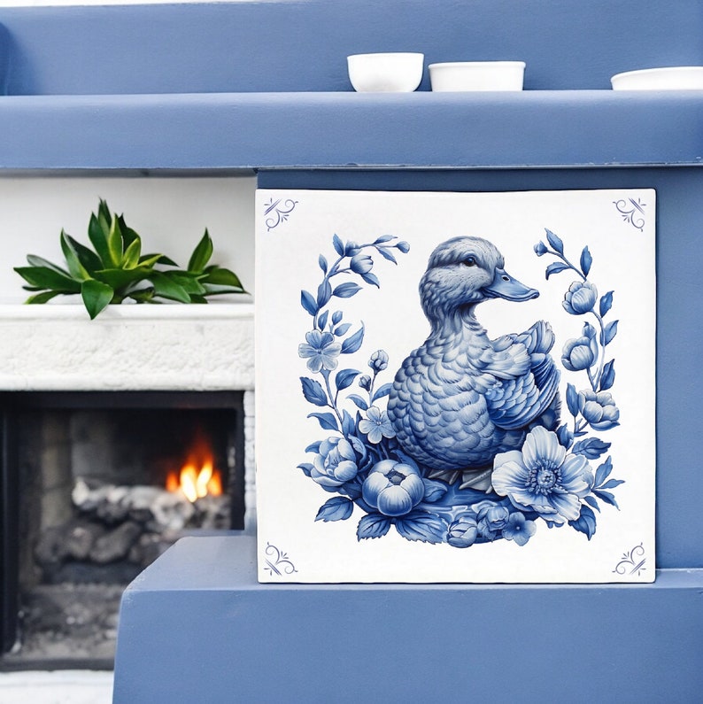 Delft Blue Duck, Delft Blue Tile, Tile, Delft Blue Tiles, Delft Blue ...