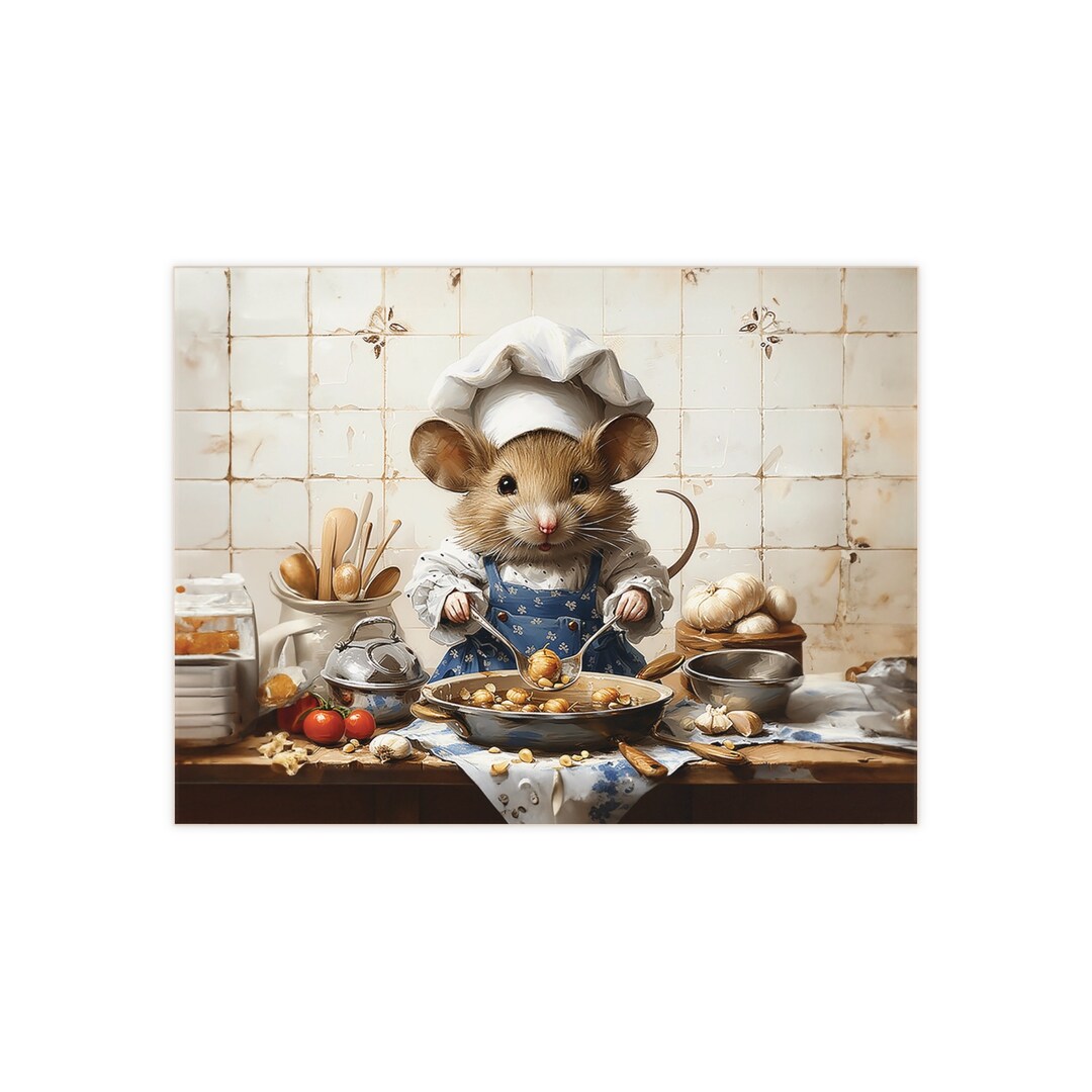 Chef Mouse Tile, Ceramic Tile, 6" X 8", - Etsy