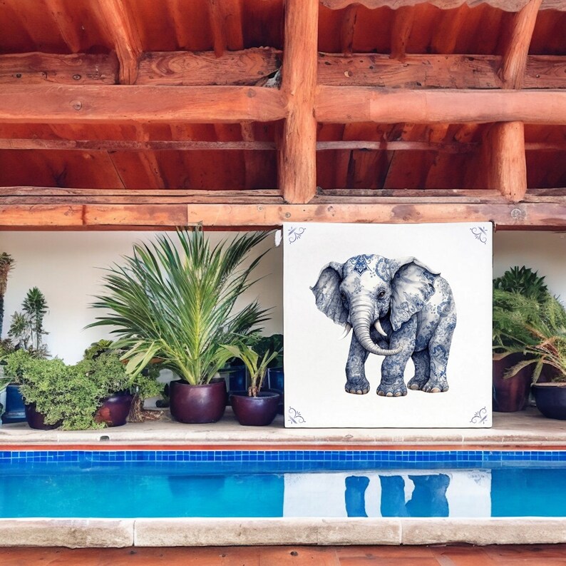 Elefant, Tile, Delft Blue, Kitchen Tile, Bathroom Tile, Wall Art ...