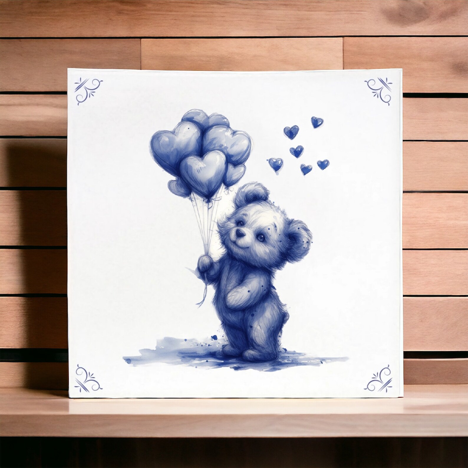Teddy Bear, Heart, Love Bear, Delft Blue, Valentine, Valentines Day ...
