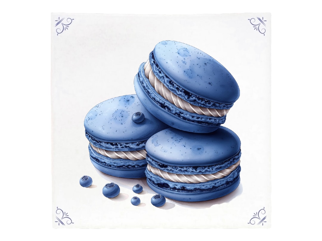 Delft Blue Macaron, Delft Blue Tile, Tile, Delft Blue Tiles, Delft Blue ...