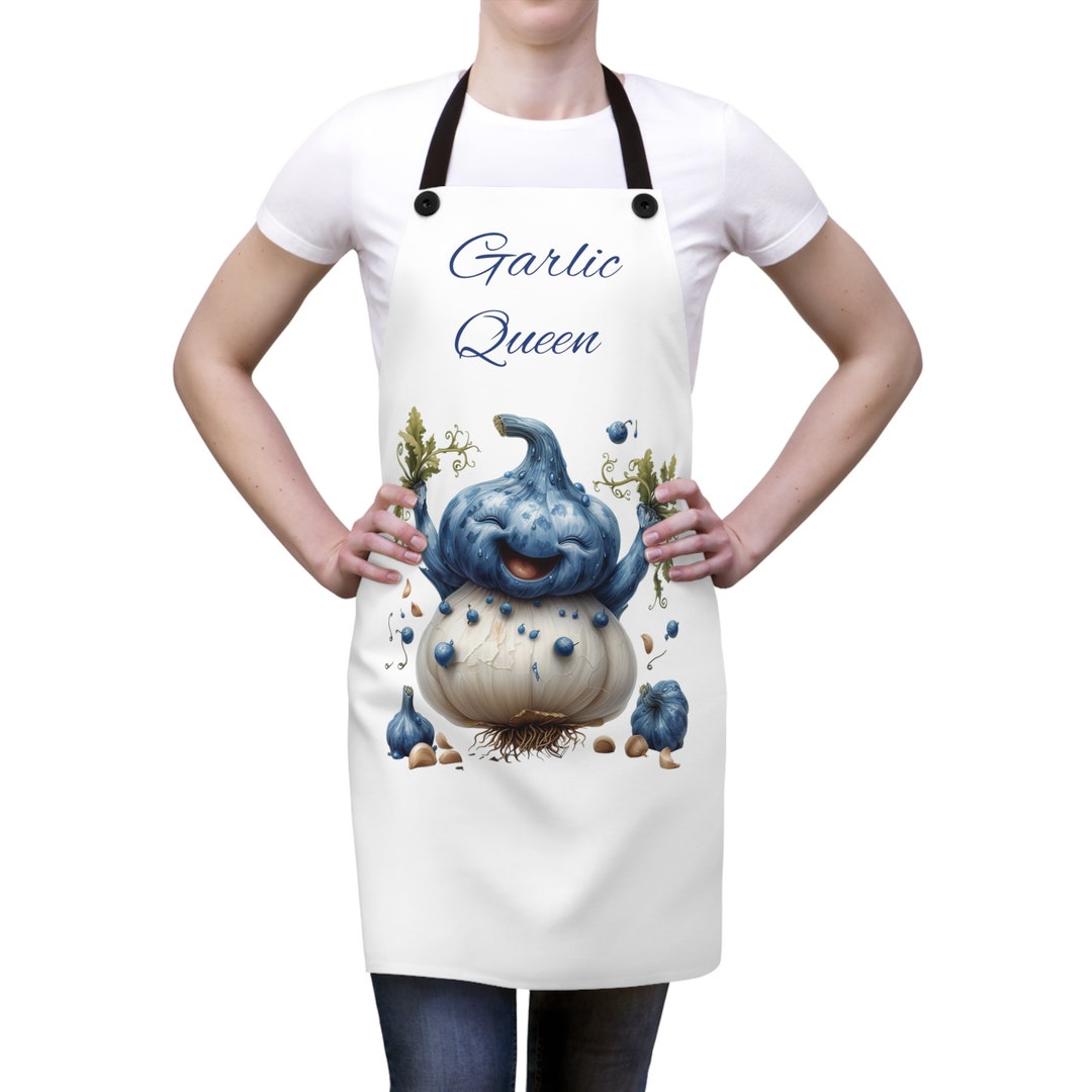Garlic Queen, Apron, Garlic, Kitchen, Cook, Delft Blue, Cooking, Chef ...