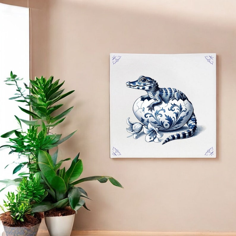 Crocodile, Tile, Delft Blue, Delft Blue Tile, Royal Blue, Kitchen Tile ...