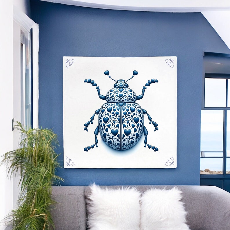 Ladybird, Tile, Delft Blue, Kitchen Tile, Bathroom Tile, Wall Art ...