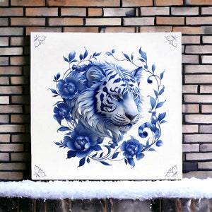 Delft Blue Tiger, Delft Blue, Tile, Delft Blue Tiles, Animal Tile ...