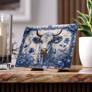 Cow Ceramic Tile, 6" X 8", Delft Blue, Delft Blue Tile, Cow, Dutch Cow ...