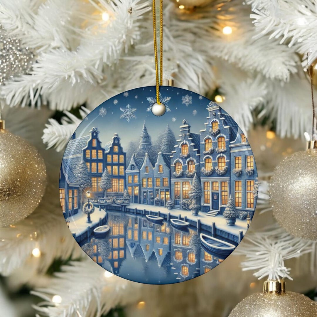 Delft Blue Ceramic Christmas Ornaments, Holiday Decor, Tree Decorations ...