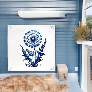 Dandelion, Tile, Delft Blue, Flower, Kitchen Tile, Bathroom Tile, Wall ...