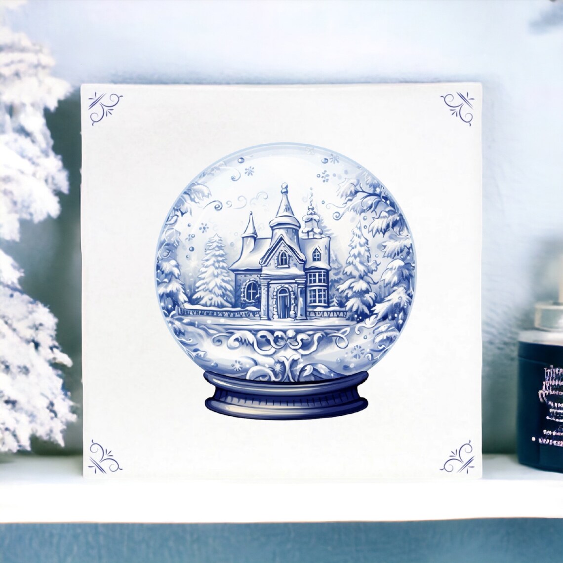 Delft Blue, Delft Blue Ceramic Tile, Delft Blue Snow Globe, Snow Globe ...