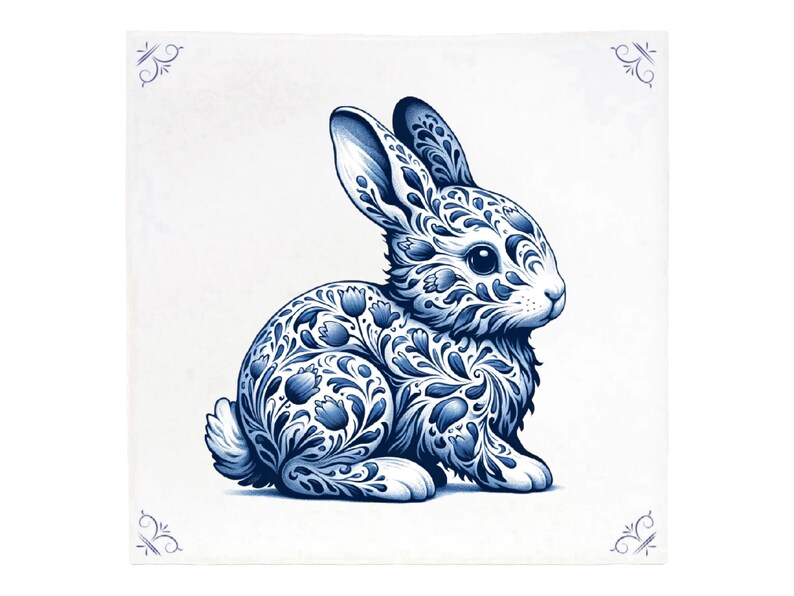 Bunny, Tile, Delft Blue, Delft Blue Tile, Royal Blue, Kitchen Tile ...