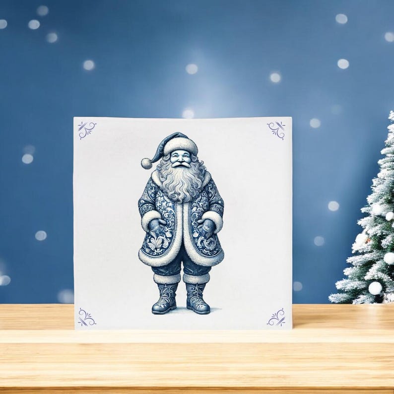 Santa, Tile, Delft Blue, Delft Blue Tile, Royal Blue, Kitchen Tile ...