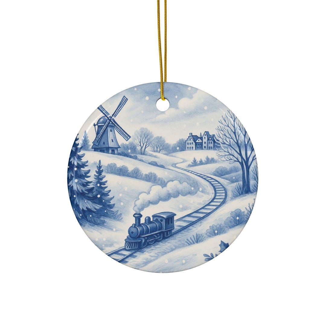 Ceramic Ornaments, Delft Blue Holiday Decor, Christmas Tree Decoration ...