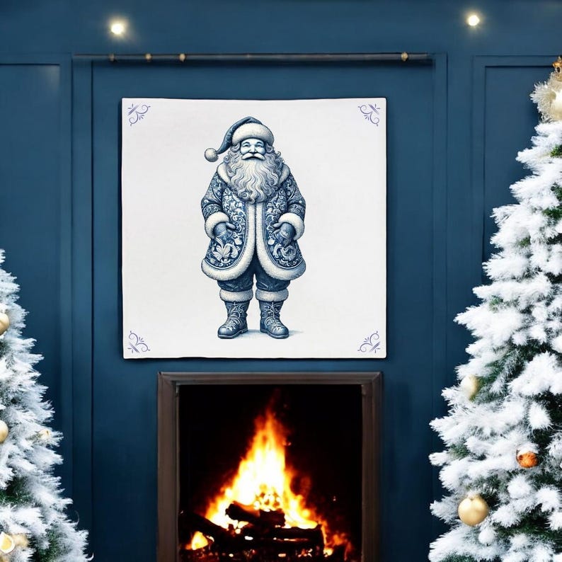 Santa, Tile, Delft Blue, Delft Blue Tile, Royal Blue, Kitchen Tile ...
