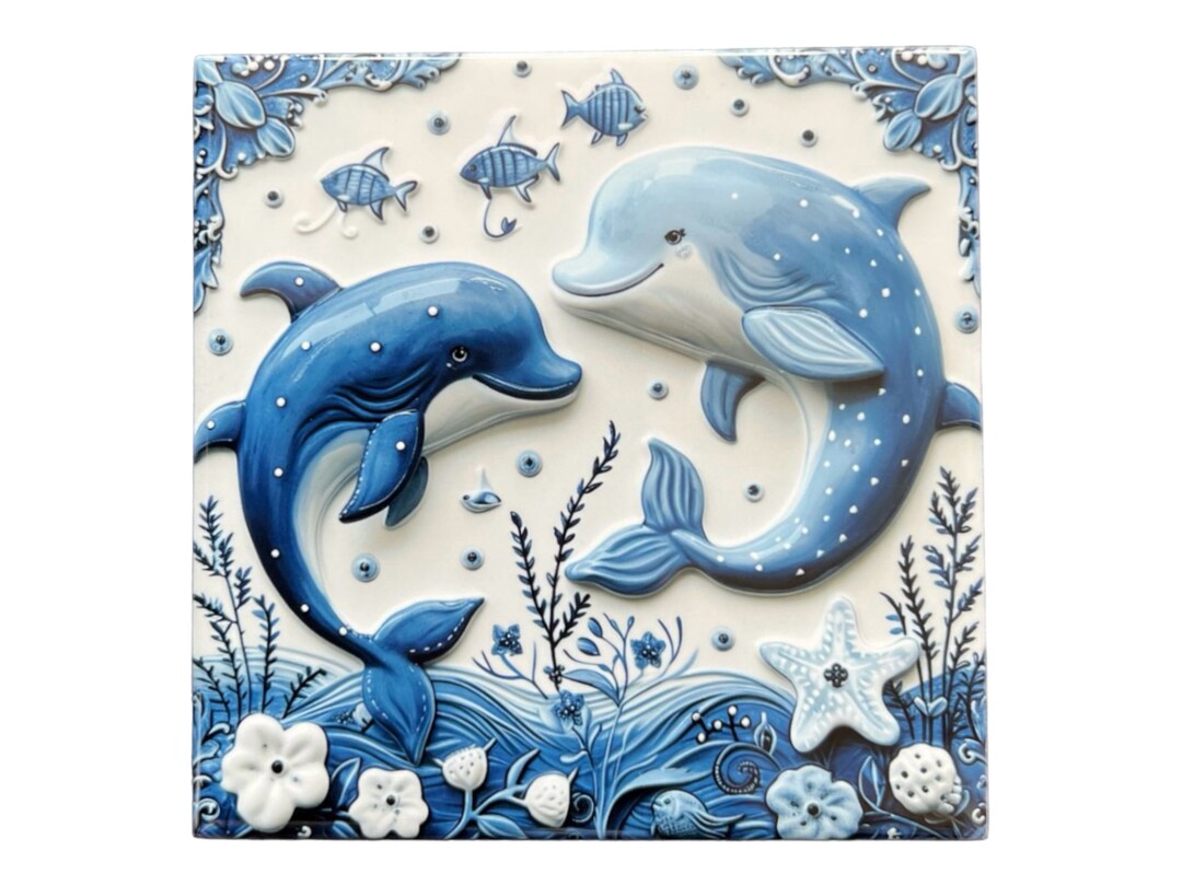 Dolphin, Delft Blue, Delft Blue, Delft Blue Tile, Tile, Dolphins ...