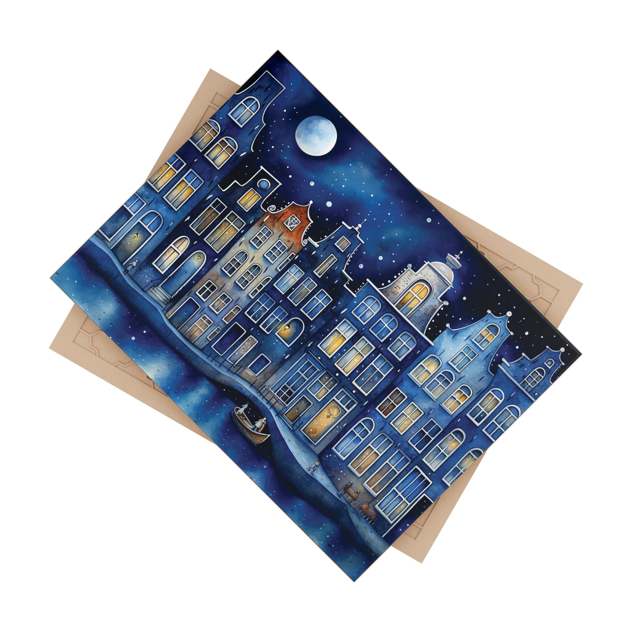 Canal Houses Ceramic Tile, 6 X 8, Delft Blue, Delft Blue Tile, Canal ...