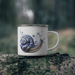 Snail, Enamel, Camping Mug, 12 Oz., Enamel Mug, Mug, Mugs, Stainless ...