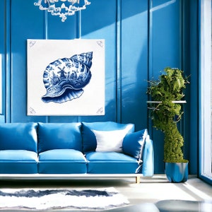 Seashell, Tile, Delft Blue, Delft Blue Tile, Shell, Bathroom Tile, Wall ...