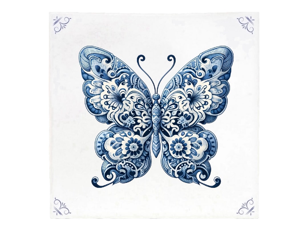 Butterfly, Tile, Delft Blue, Kitchen Tile, Blue Tile, Wall Art ...