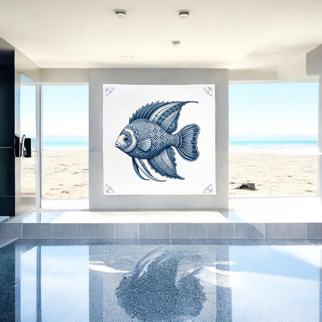 Fish, Tile, Delft Blue, Kitchen Tile, Bathroom Tile, Wall Art, Kitchen ...