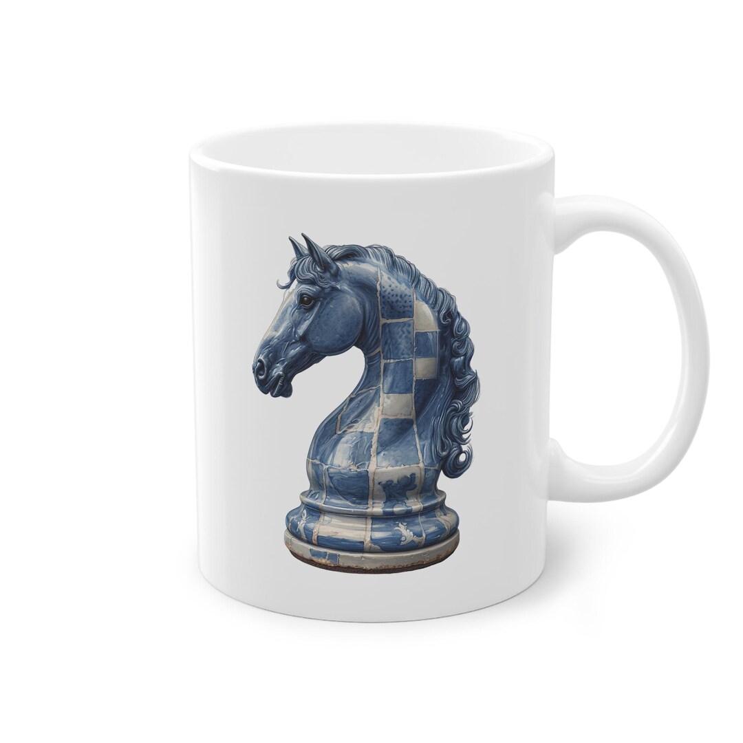 Chess Mug, Delft Blue Ceramic, Chess Design, Chess Lover Gift, Coffee ...
