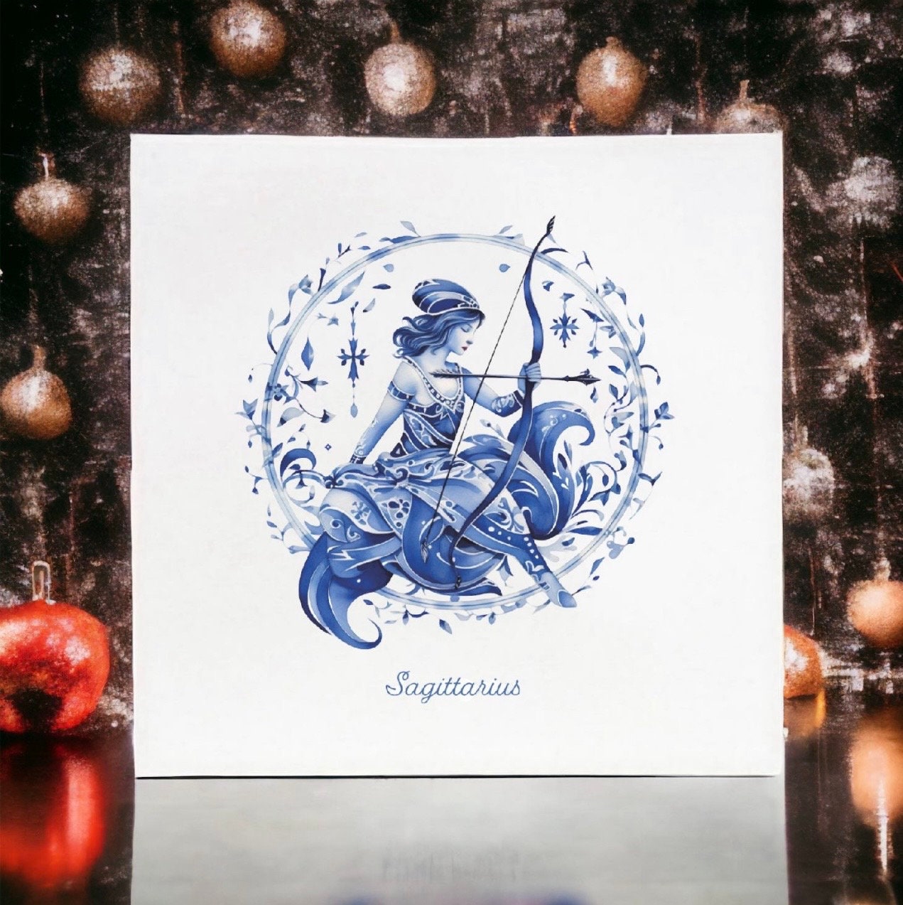 Sagittarius, Delft Blue, Delft Blue Tile, Zodiac, Tile, Zodiac Gift ...